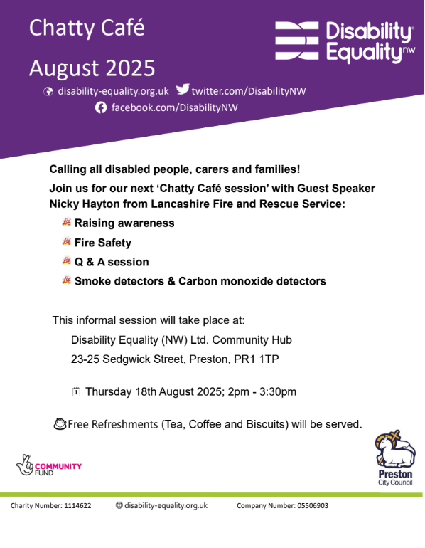 Chatty Café - Disability Equality North West
