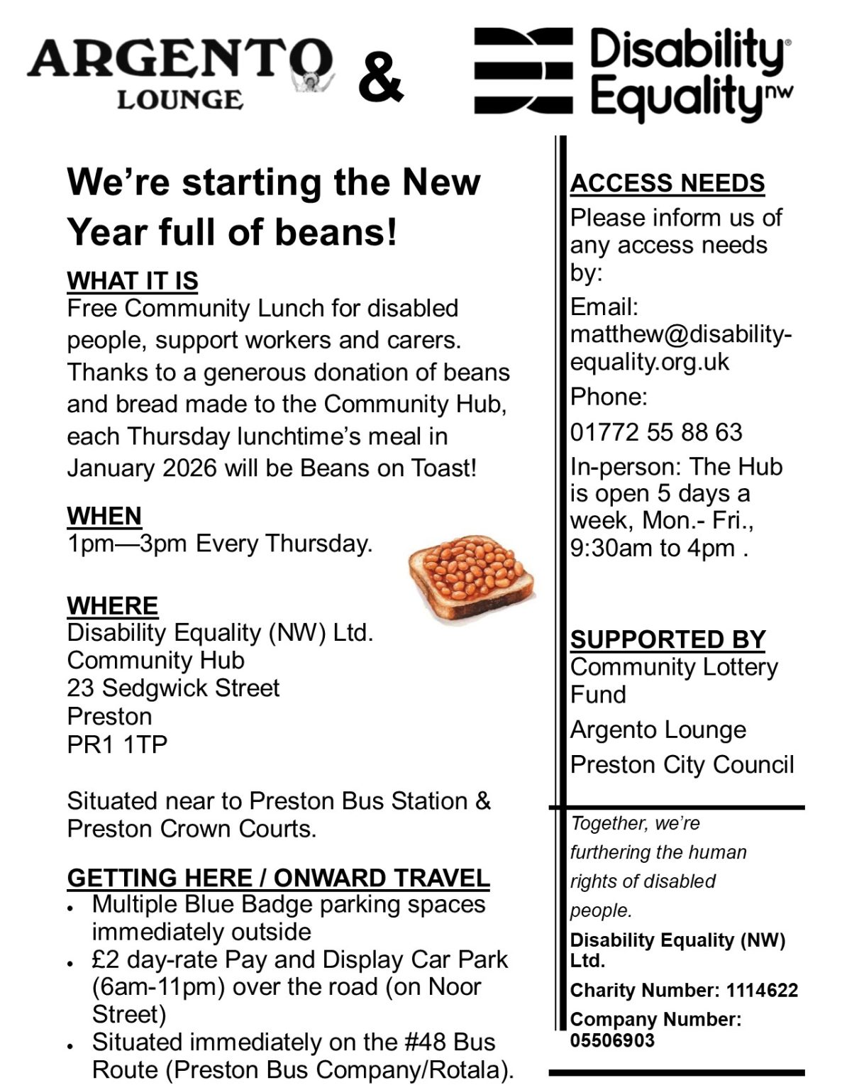 Community Lunch Club Returns – January 2026 - Disability Equality North ...